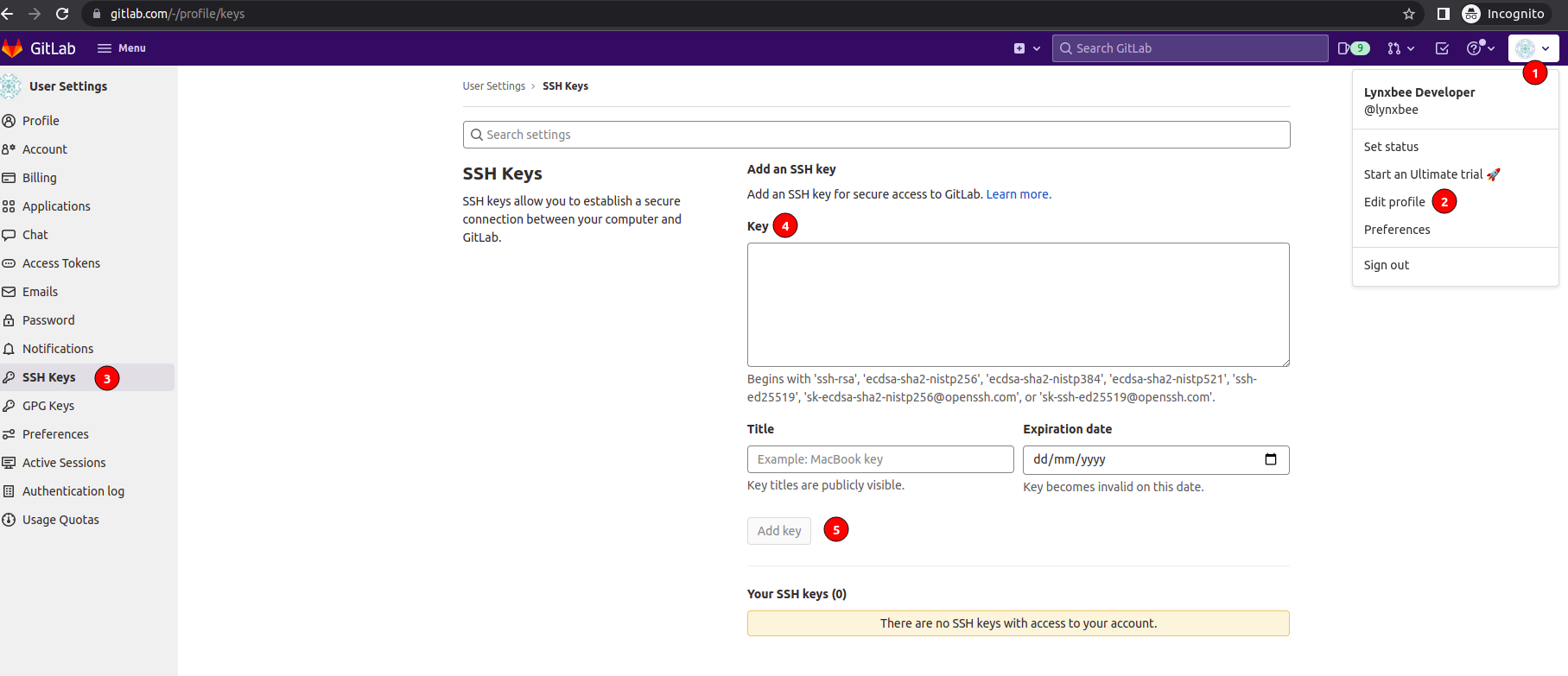 How To Add SSH Keys In GitLab Lynxbee Linux Embedded Android 